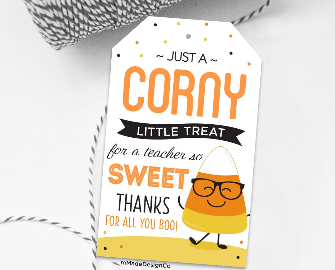 Teacher Gift Tags for Halloween Teacher Appreciation Halloween Thank ...