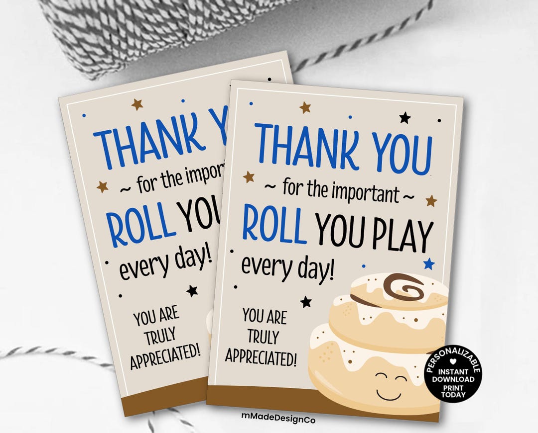 Cinnamon Roll Appreciation Gift Tag Personalizable Template HR Employee ...