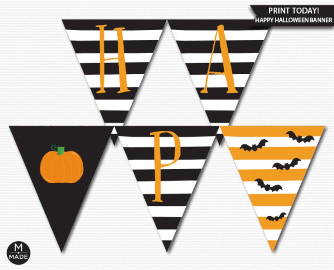 Printable Halloween Banner, Halloween Decor, Halloween Wall Hanging ...