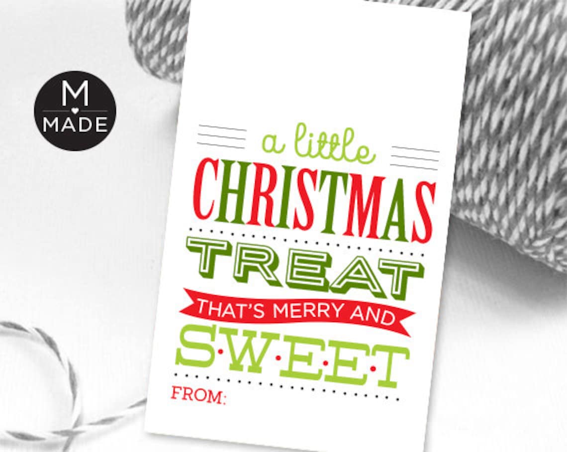 Christmas Tags Printable Christmas Treat Tag A Little Treat | Etsy