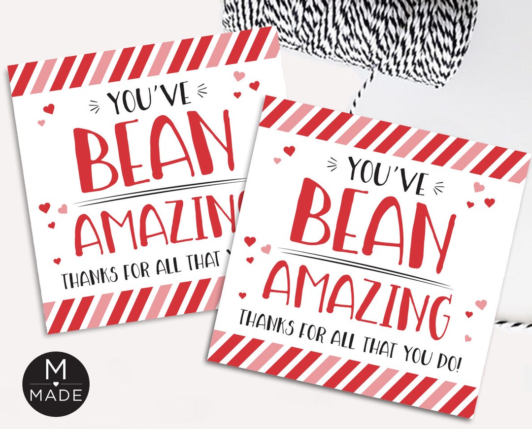 You've Bean Amazing Jelly Bean Gift Tag Employee Appreciation Coworker ...