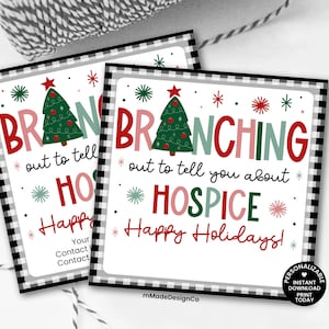 Christmas Hospice Marketing Tags Personalizable Template Hospice Care ...