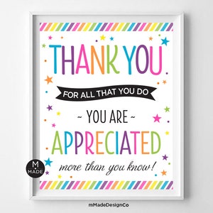Thank You for All That You Do Sign Employee Appreciation Team Nurse ...