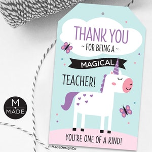 Thanks for Being A Magical Teacher Unicorn Tags Teacher - Etsy