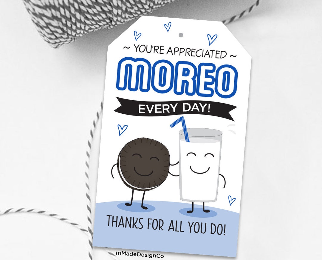 Cookies Appreciation Gift Tags You're Appreciated Moreo Every Day ...