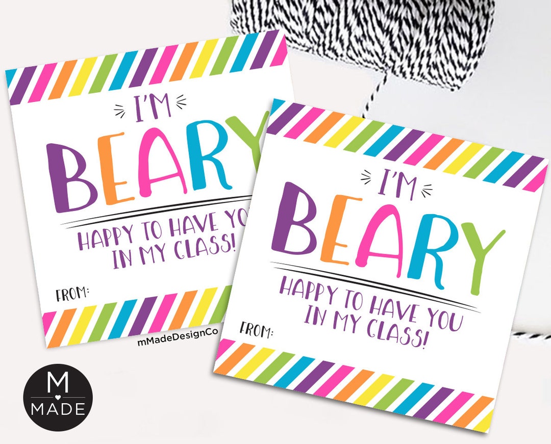 Beary Happy to Have You in My Class Tags, Back to School, Meet the ...