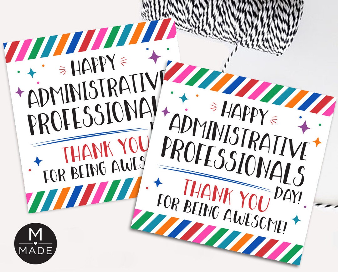 Happy Administrative Professionals Day Tags Employee Thank You Gift ...