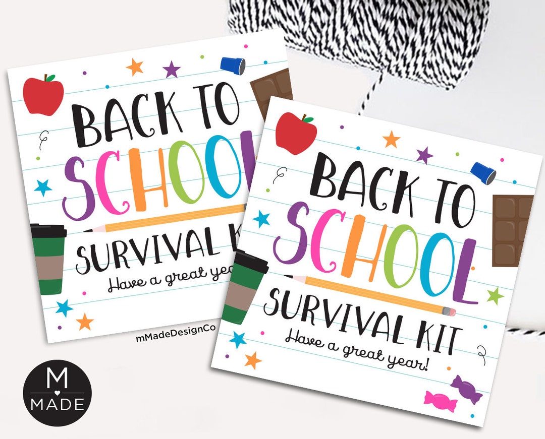 Back to School Survival Kit Tags Teacher Appreciation Candy Chocolate ...