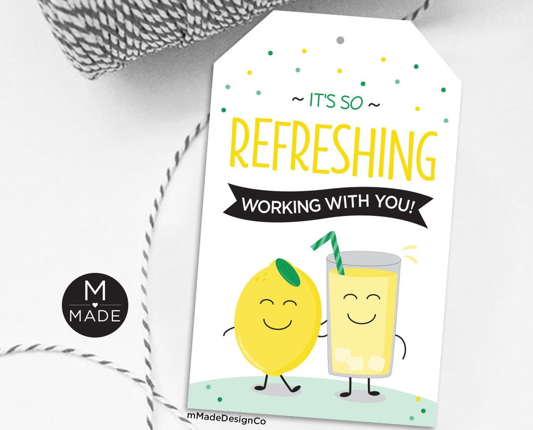 It's so Refreshing Working With You Employee Appreciation Gift Tags ...