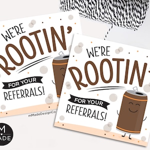 Root Beer Referral Gift Tags for Business Marketing We're Rootin' for ...