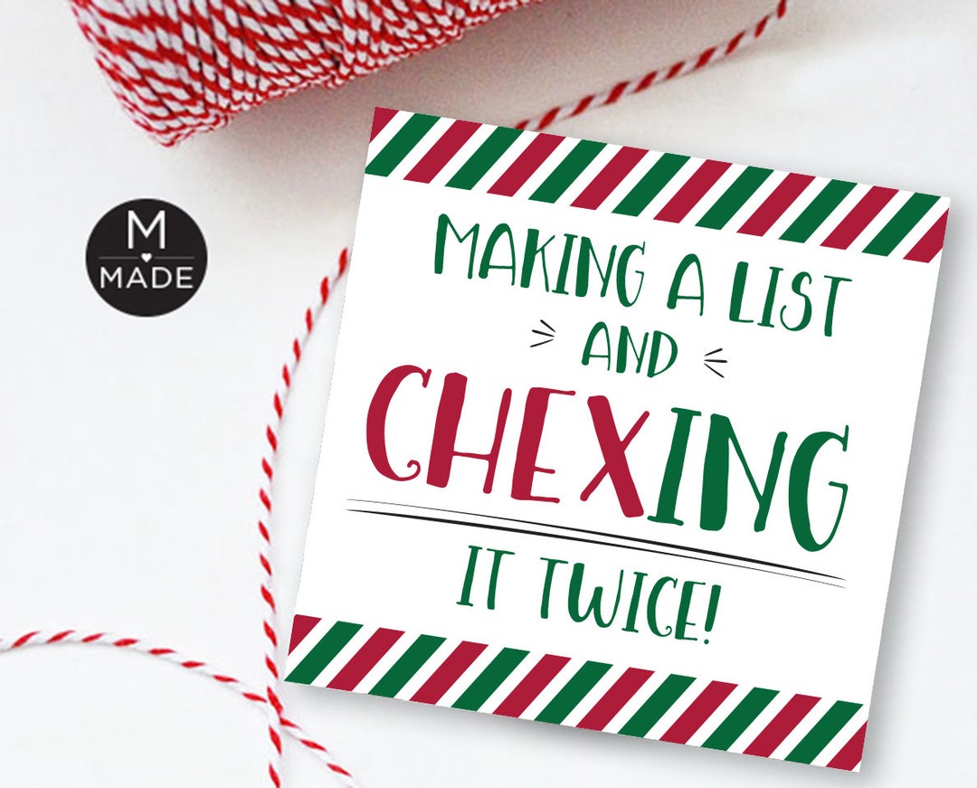 Making A List and Chexing It Twice Snack Mix Christmas Gift Tags ...