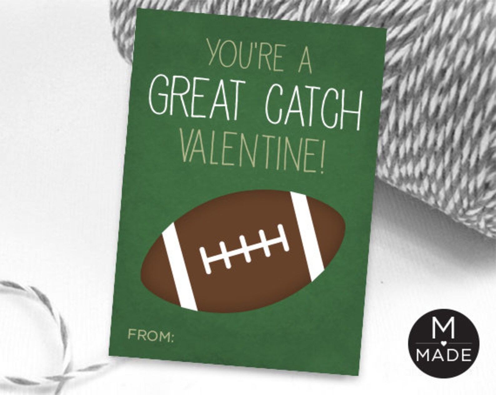 Football Valentine's Card, Football Valentines, Kids Valentine's Cards ...