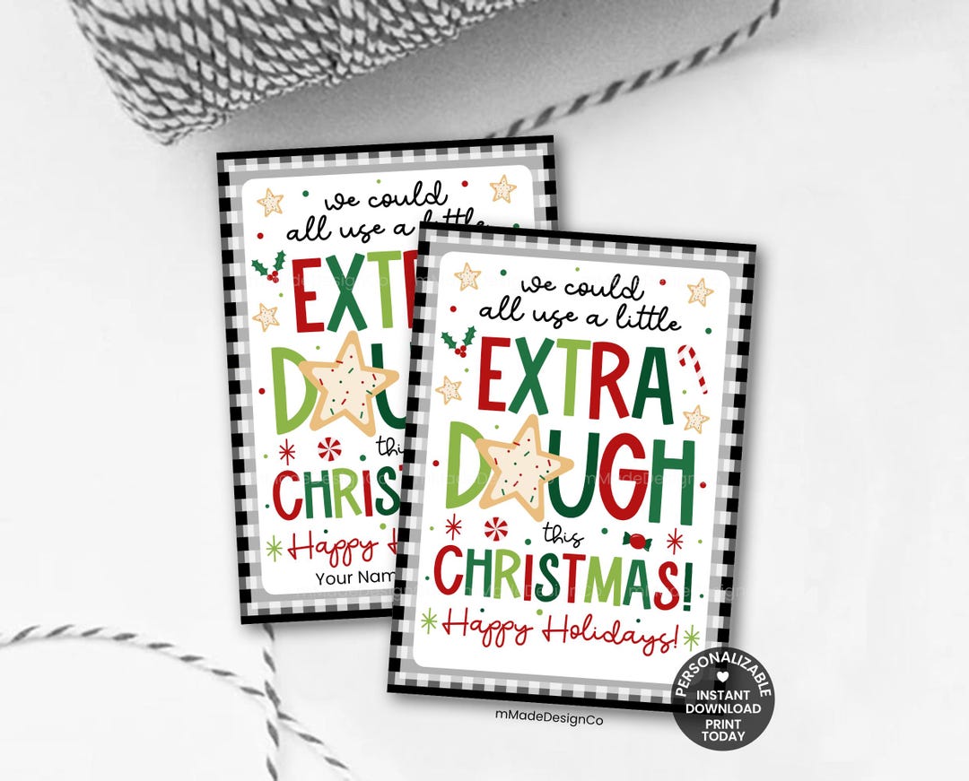 A Little Extra Dough Holiday Gift Tags Personalizable Template ...