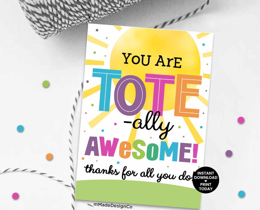 Tote-ally Awesome Gift Tags Employee Appreciation Summer Tote Bag Team ...
