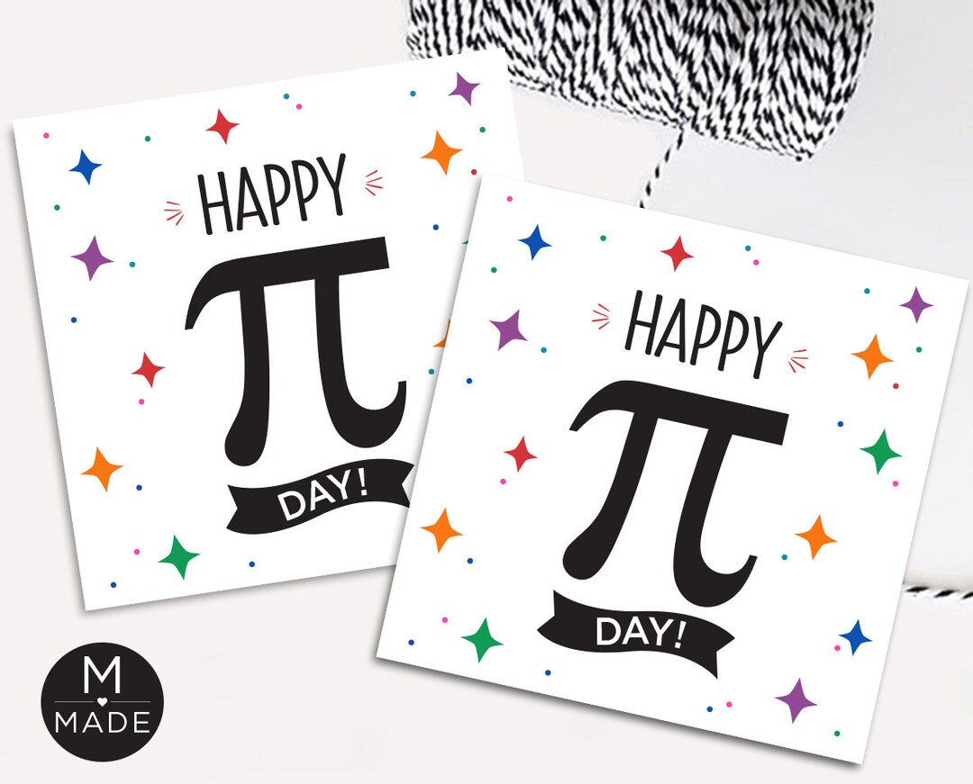 Happy Pi Day Tags Math Teacher Gift Tags Math Student Favor Tags Cookie ...