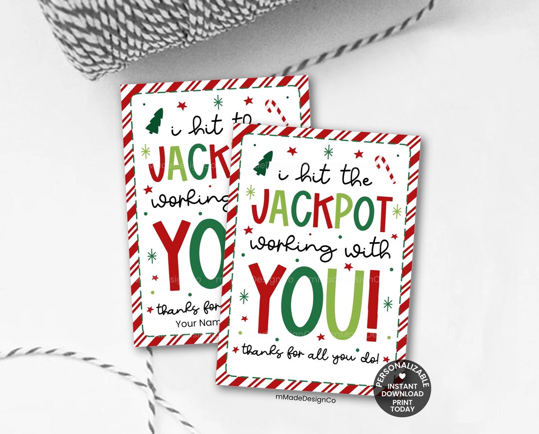 Holiday Lotto Gift Tags Personalizable Template Employee Appreciation ...