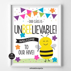 Our Class is Unbeelievable Sign, Bee Classroom Sign, School Bulletin ...