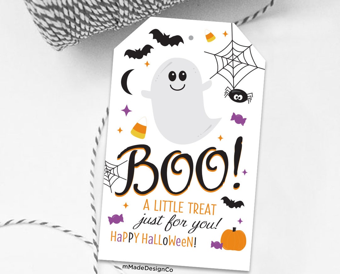 Boo Halloween Tags A Little Treat Just for You Halloween Gift Tags ...