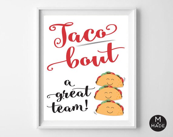 Taco Bout A Great Team Sign Taco Party Office Party | Etsy
