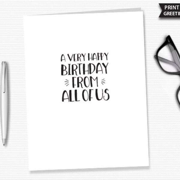 Happy Birthday Card From Us - Etsy