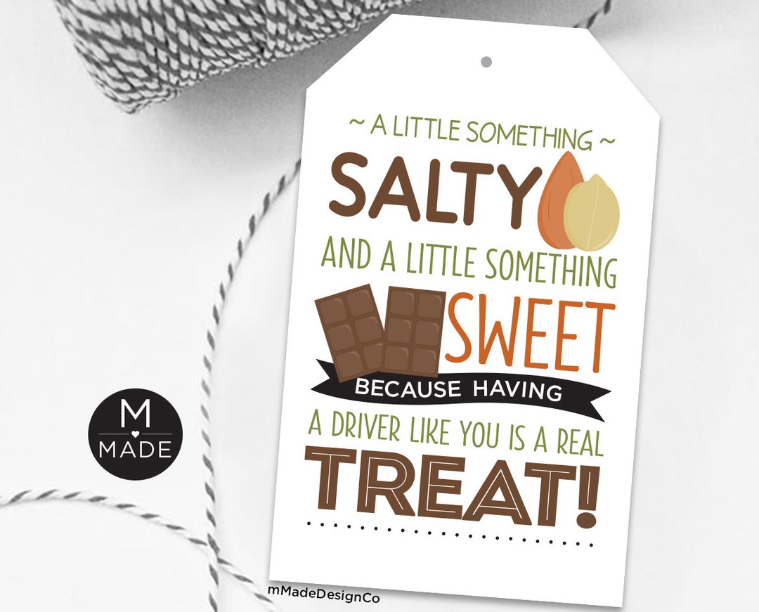 Driver Appreciation Gift Tags Salty and Sweet Tags for Drivers - Etsy