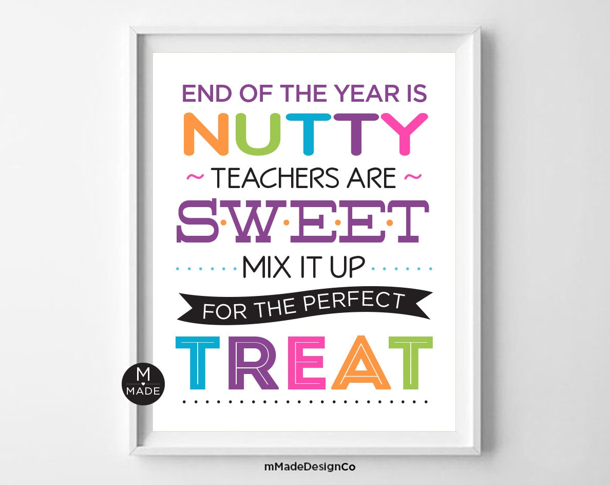 End of School Year Sign, Teacher Appreciation Gift, Trail Mix, Snack ...