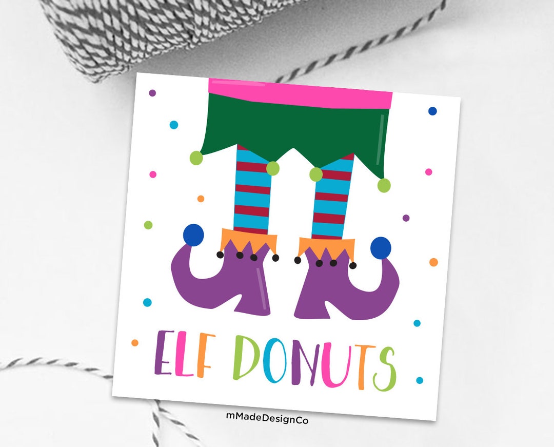 Elf Donuts Tags for Fruit Cereal Christmas Gift Tags Kids - Etsy