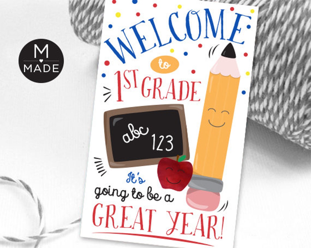 Printable Back to School Tag, Welcome Back, First Grade Tags, Teacher ...