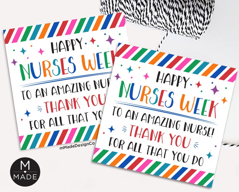 Happy Nurses Week Tags Amazing Nurse Thank You Gift Tags - Etsy