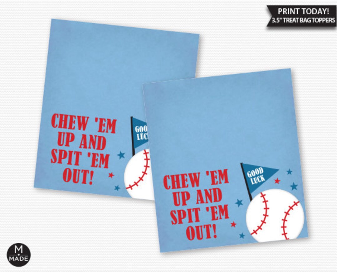 Chew 'em up and Spit 'em Out, Sports Treat Bag Toppers, Team ...