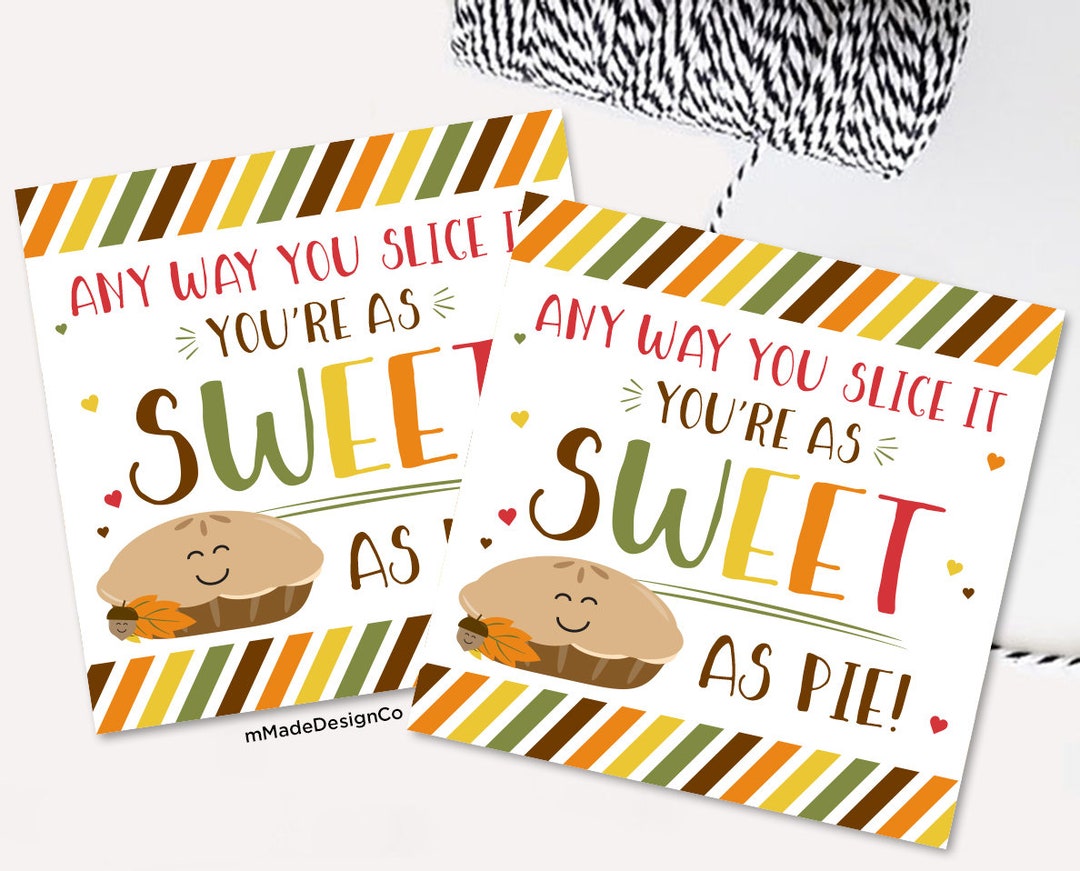 Pie Appreciation Tags Pumpkin Pie Thank You Gift Tags Apple Pie Fall ...