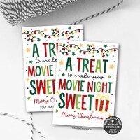 Christmas Popcorn Wrapper: Festive Movie Night, Printable (digital ...