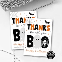 Printable Halloween Gift Tag | Thanks for All You Boo, Editable ...