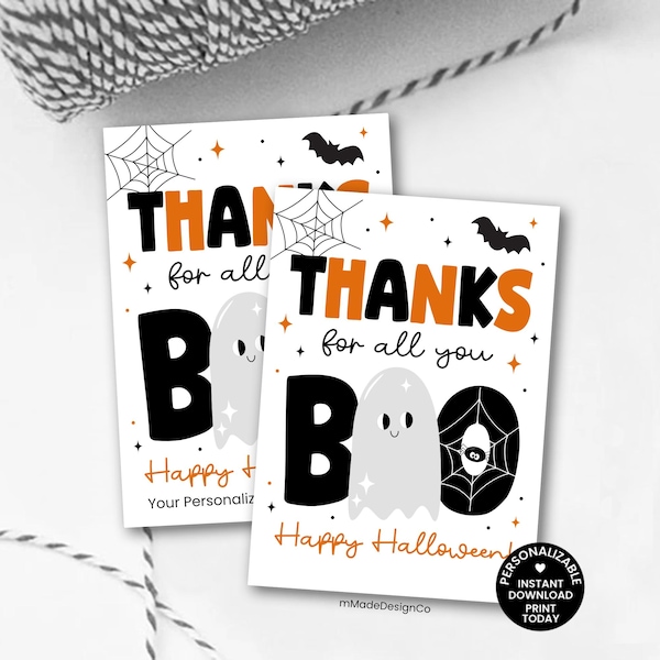 Thank You Halloween Tags - Etsy