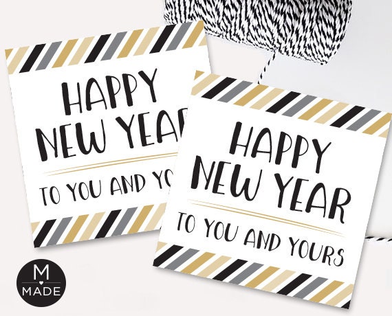 New Year's Tag New Years Tags Printable Happy New Year | Etsy