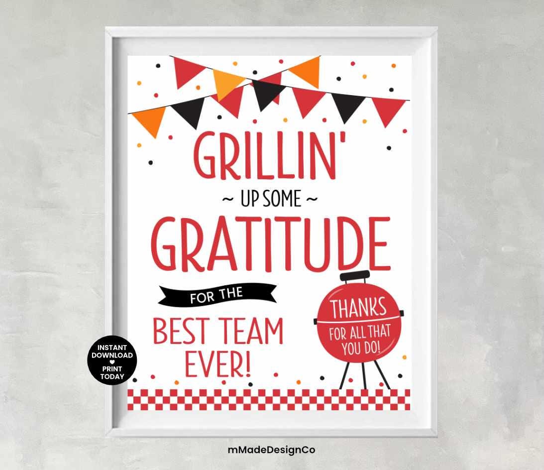 Grillin' up Some Gratitude Team Appreciation Summer BBQ Cookout Lunch ...