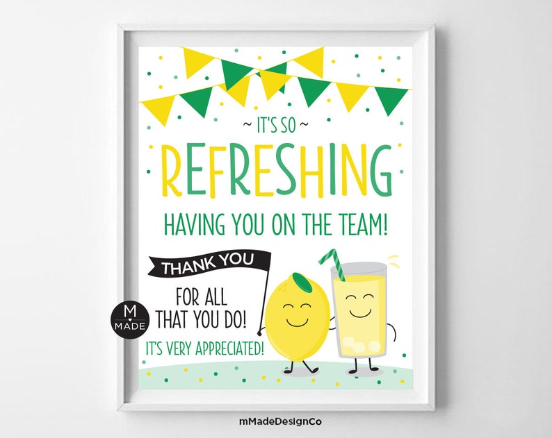 So Refreshing Having You on the Team Employee Appreciation Sign ...