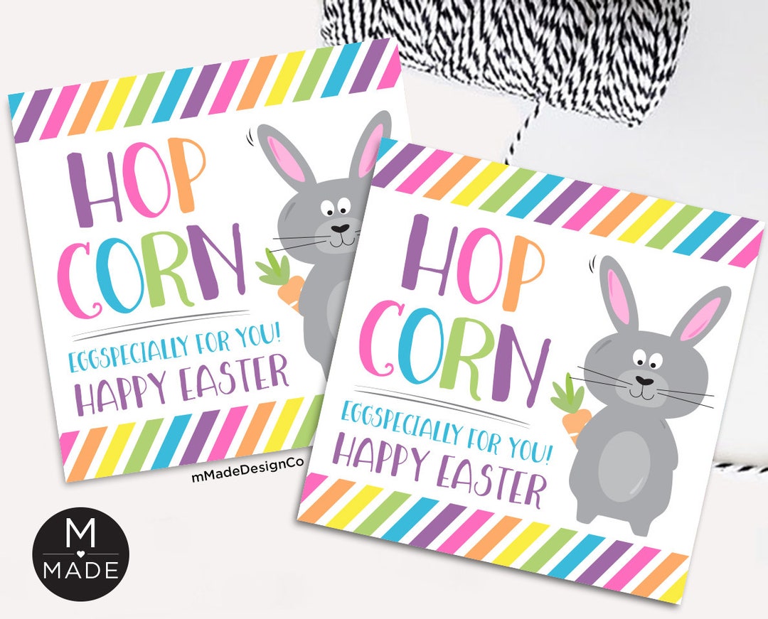 Hop Corn Tags, Easter Popcorn Tags, Trail Mix, Baking, Homemade Snack ...