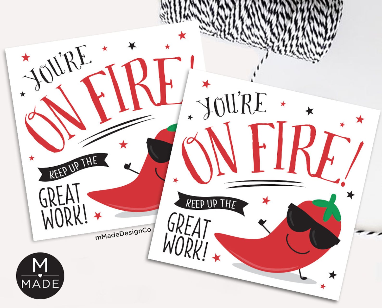 You're on Fire Tags Employee Appreciation Team - Etsy