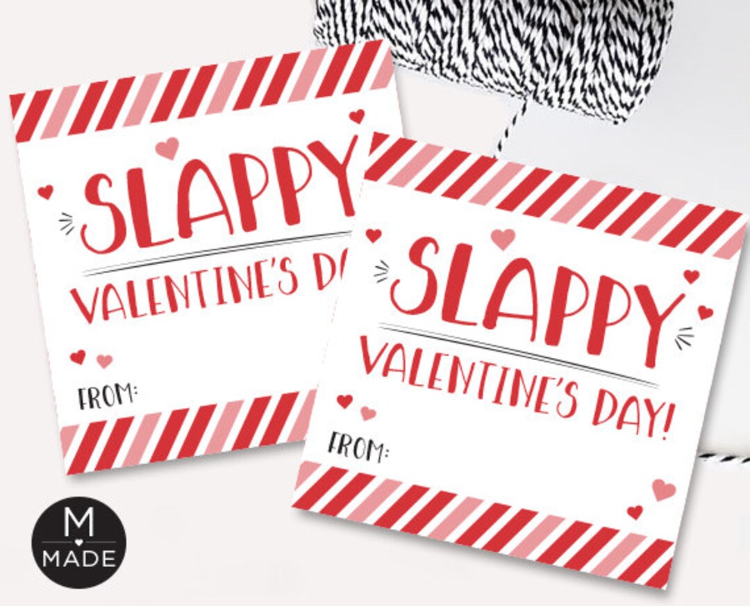Slappy Valentine's Day, Bracelet Valentines, Valentine's Day Tags, Kids ...