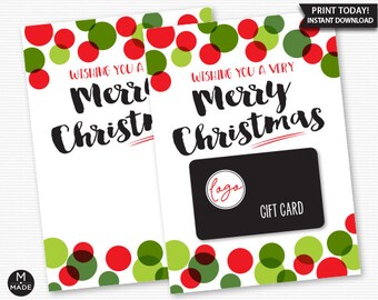 Editable Christmas Gift Card Holder Printable Holiday - Etsy