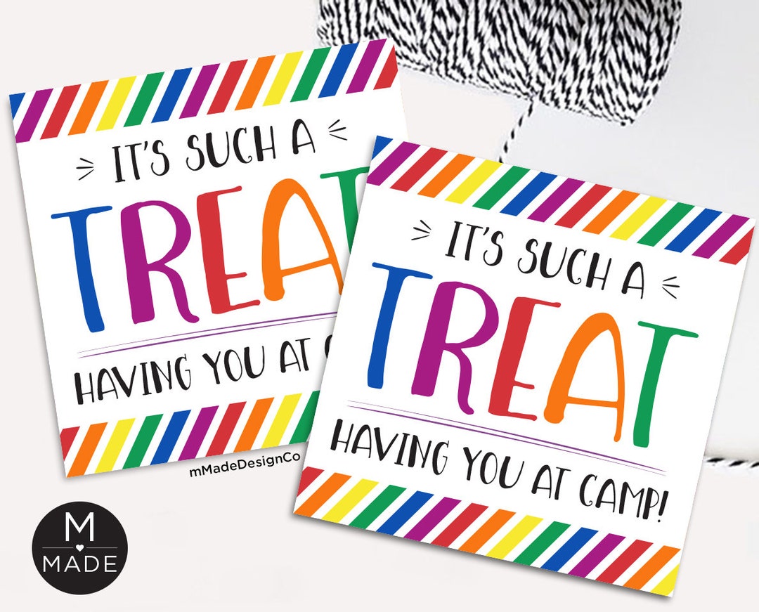Such A Treat Having You at Camp Tags, Summer Camp Gift Tags, Favor Tags ...