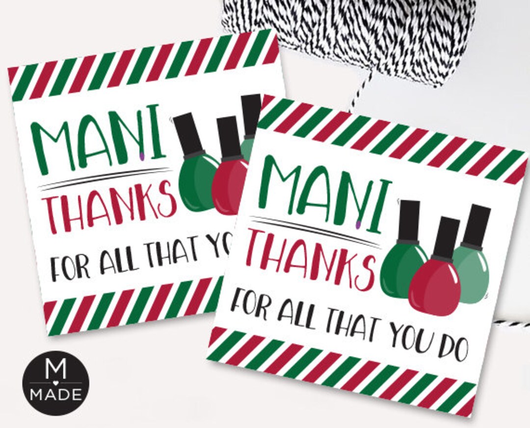 Mani Thanks for All That You Do Nail Polish Favor Tag - Etsy