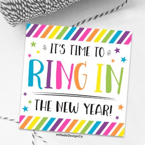 Ring New Year's Tag It's Time to Ring in the New Year Gift Tags Ring ...