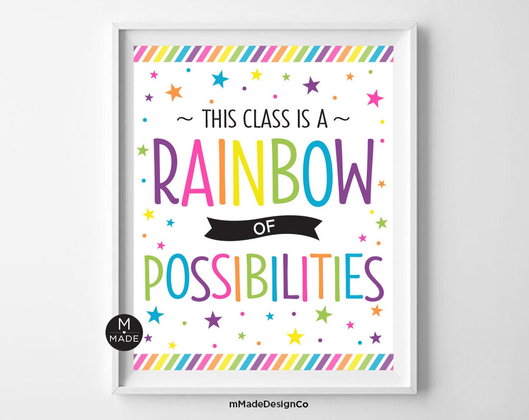 This Class is A Rainbow of Possibilities Sign Classroom Sign Bulletin ...