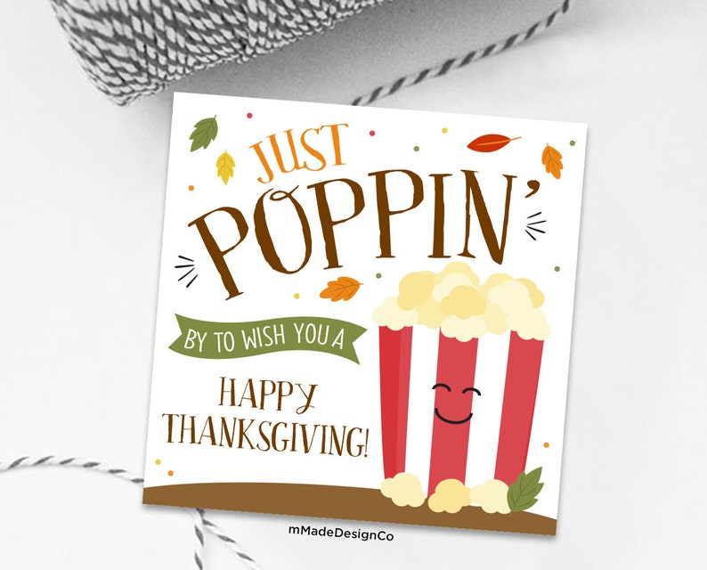 Thanksgiving Popcorn Gift Tags Poppin' by Thanksgiving Tags Happy ...