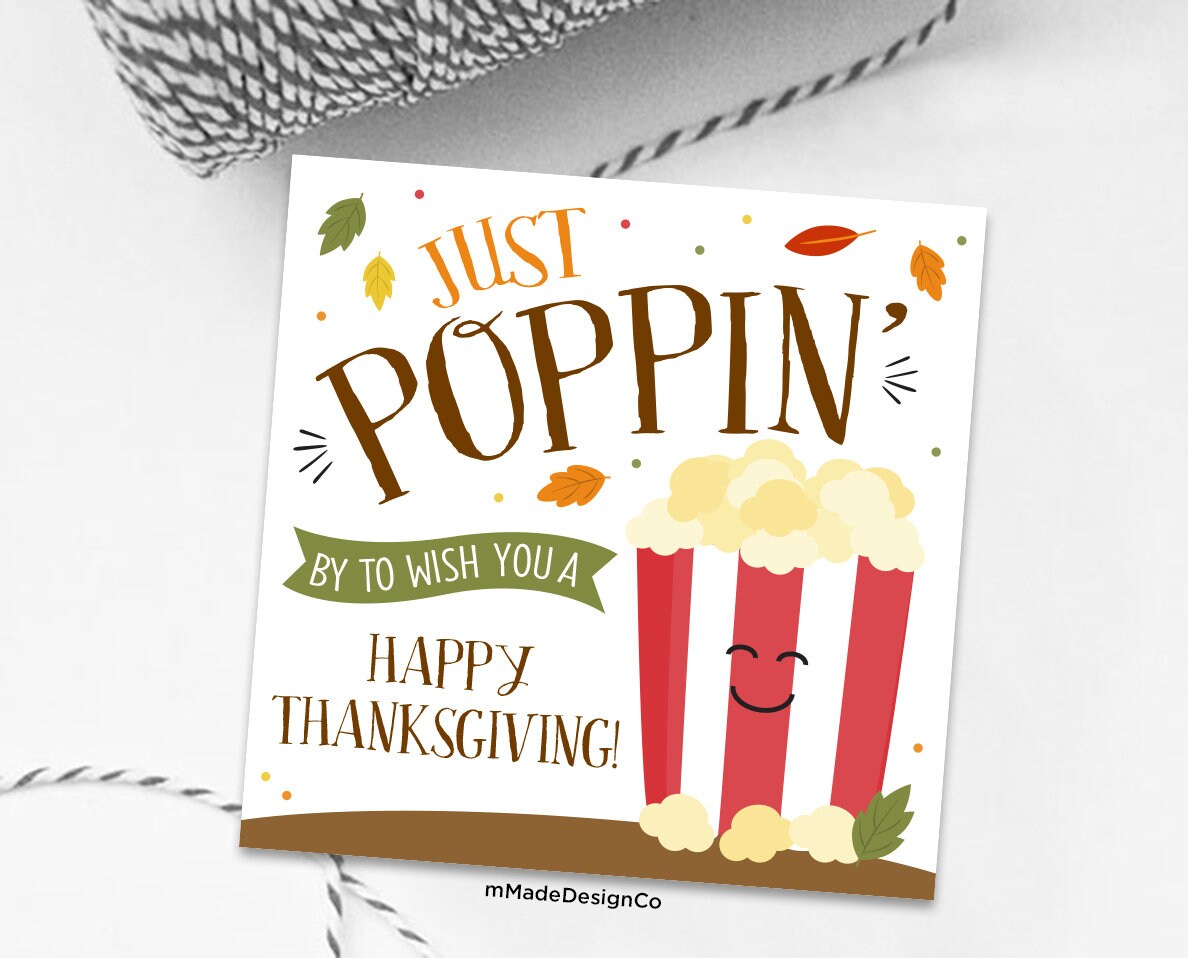 Thanksgiving Popcorn Gift Tags Poppin' by Thanksgiving Tags Happy ...
