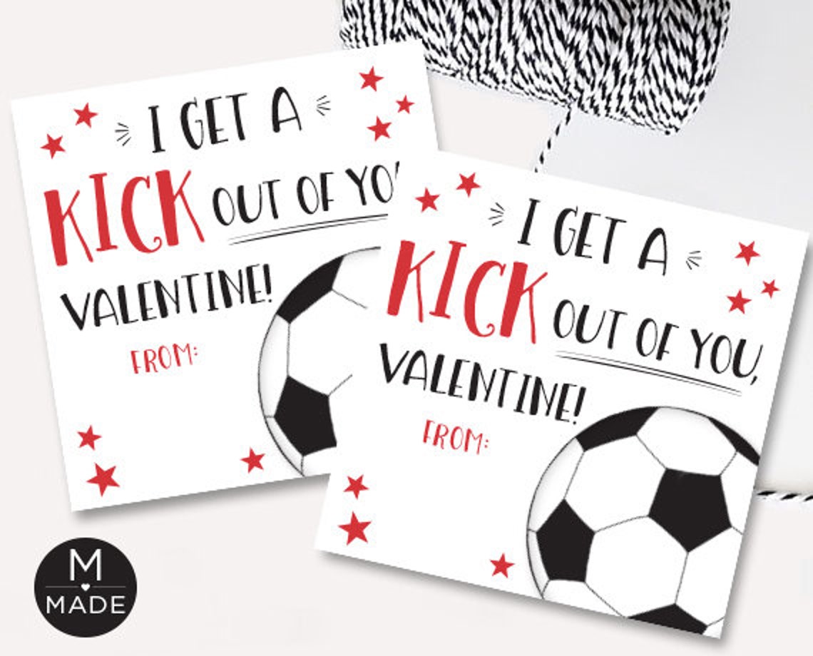 Soccer Valentine, Soccer Valentine's Tags, Soccer Valentine's Day Tag ...