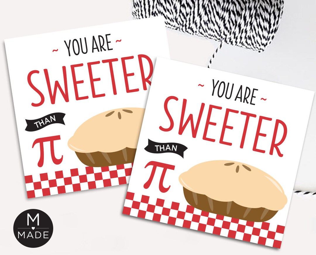 Sweeter Than Pi Tags Pi Day Gift Tags Printable Pie Gift Tags - Etsy