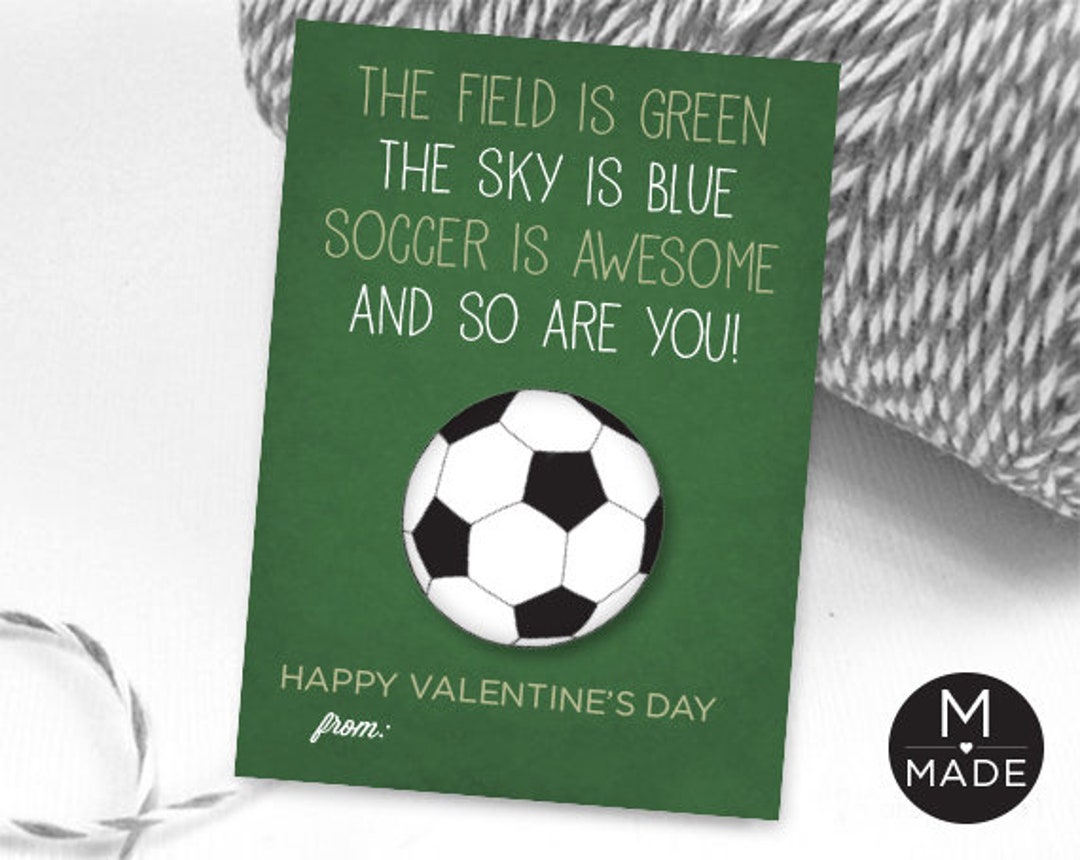 Soccer Valentine's Card, Soccer Card, Class Valentines, Soccer ...